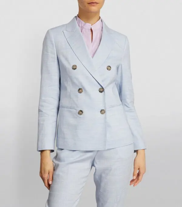 Peserico Linen-wool Double-breasted Blazer