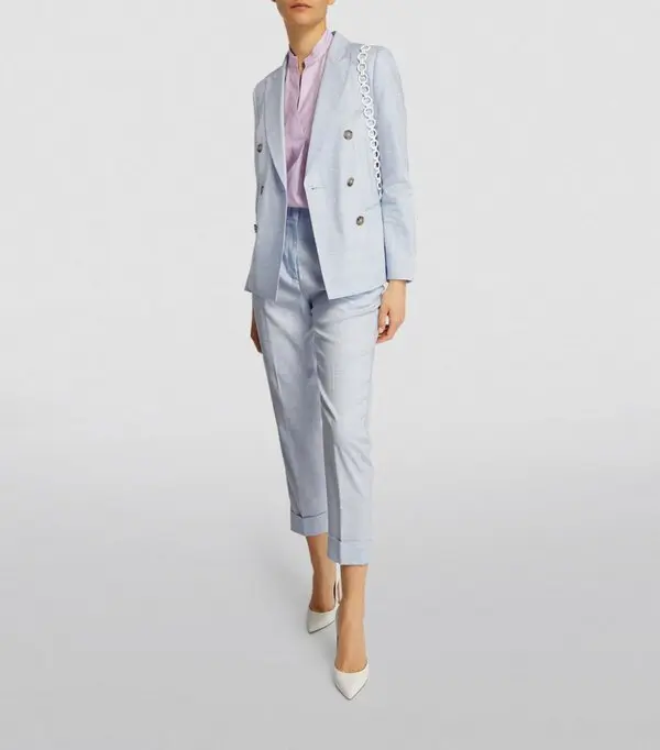 Peserico Linen-wool Double-breasted Blazer