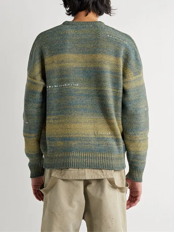 Visvim Amplus Striped Wool-Blend Sweater - Green | Editorialist