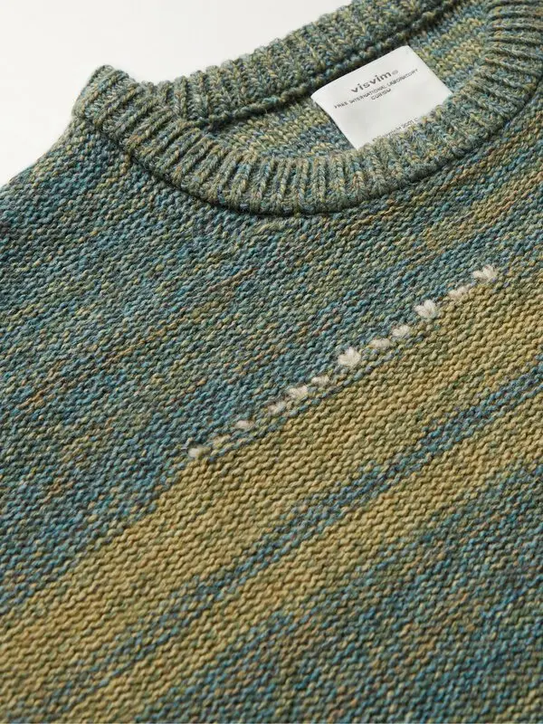 Visvim Amplus Striped Wool-Blend Sweater 2 - Green | Editorialist
