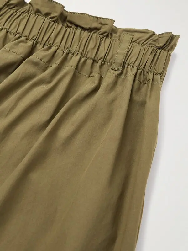 Moncler 1952 Straight-leg Pleated Cotton-poplin Shorts