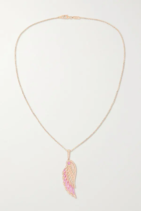 GARRARD Wings Embrace Rose Sapphire And Diamond Necklace