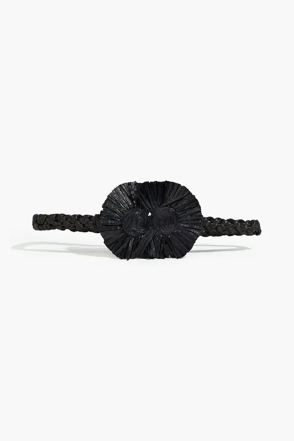 Johanna Ortiz Gautama Fringed Braided Faux Leather Raffia  display picture 2
