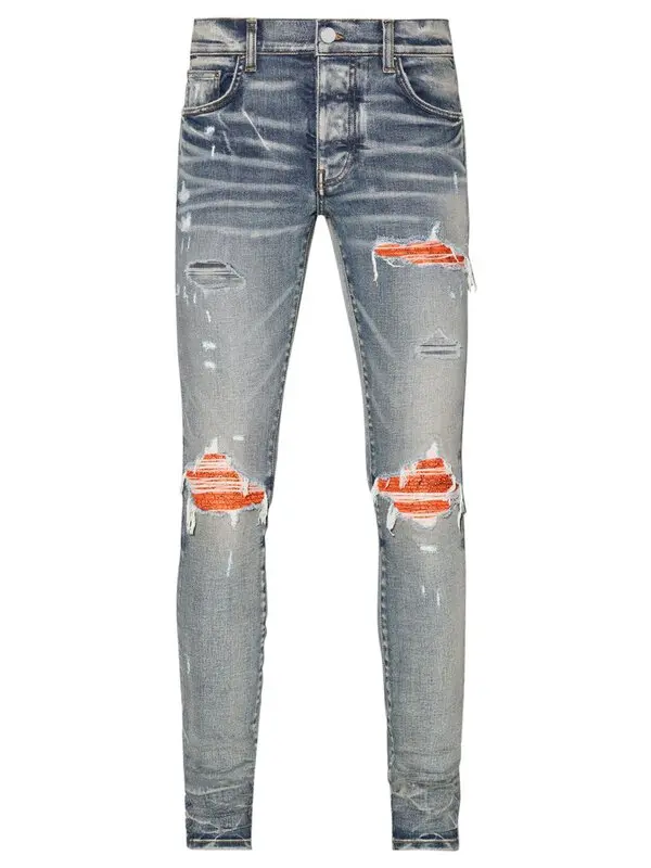 Amiri Mx1 Cracked Paint Jeans Clay Indigo - Blue | Editorialist
