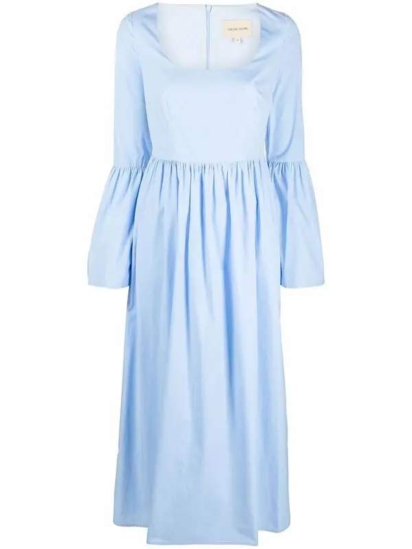 Loulou De Saison Flared-cuff Long-length Dress - Blue