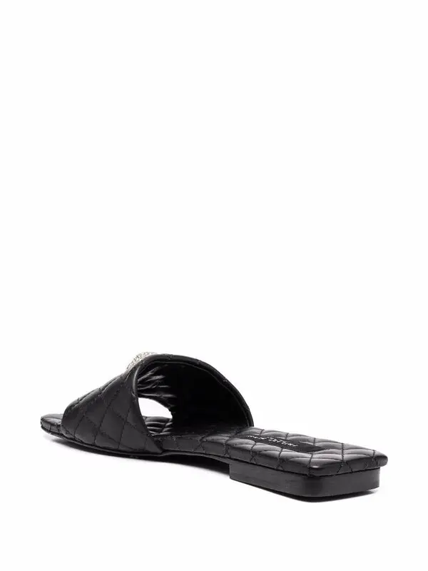 Philipp Plein Crystal-skull Flat Sandals - Black