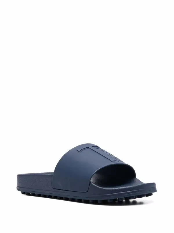 TOD'S Logo-embossed Flat Slides - Blue