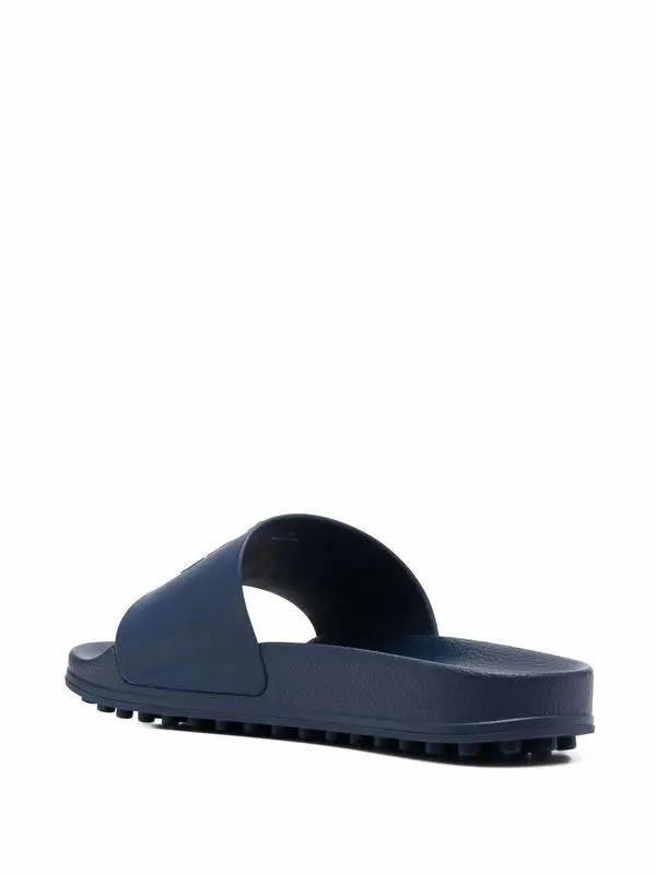 TOD'S Logo-embossed Flat Slides - Blue
