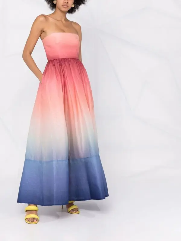 Zimmermann Dawn Ombré Strapless Maxi Dress