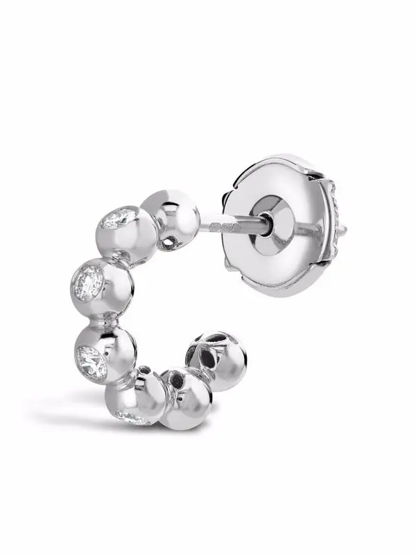 PRAGNELL 18kt White Gold Diamond Bohemia Hoop Earrings - Silver