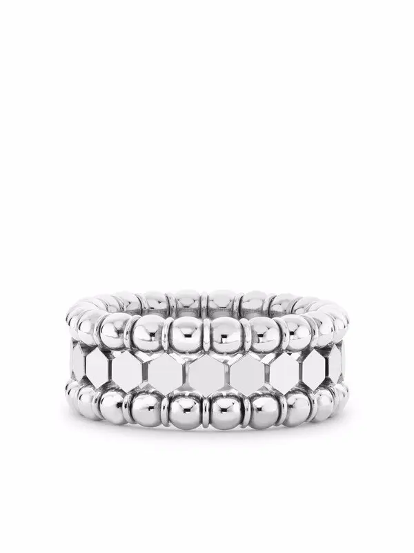 PRAGNELL 18kt White Gold Bohemia Three-row Ring - Silver