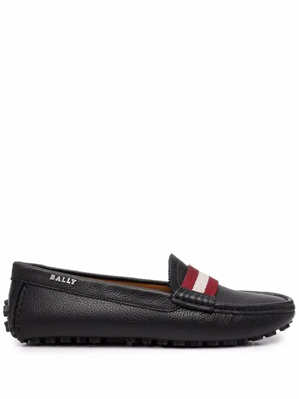Bally Striped Leather Loafers