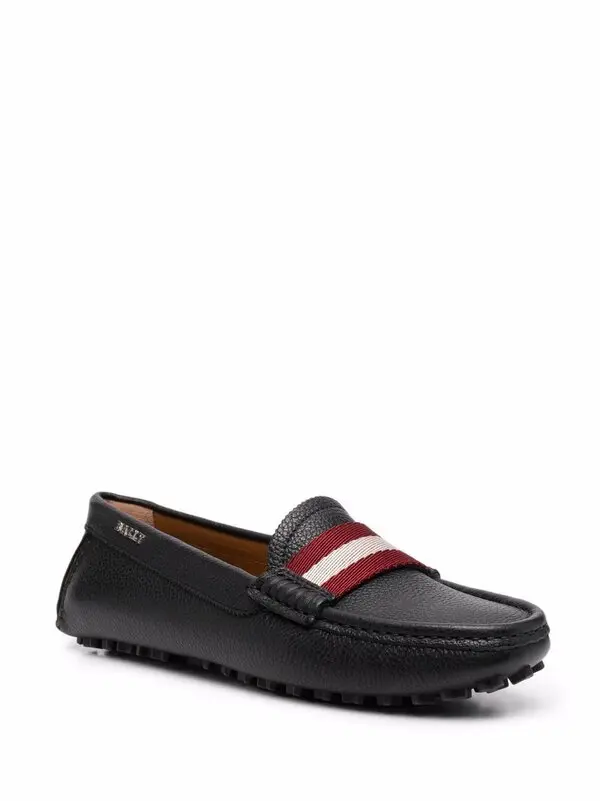 Bally Striped Leather Loafers