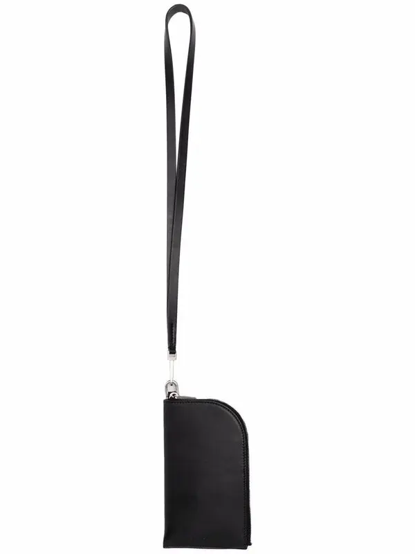 Rick Owens Neck-strap Leather Wallet - Black