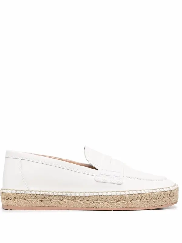 GIANVITO ROSSI Woven Raffia Espadrilles