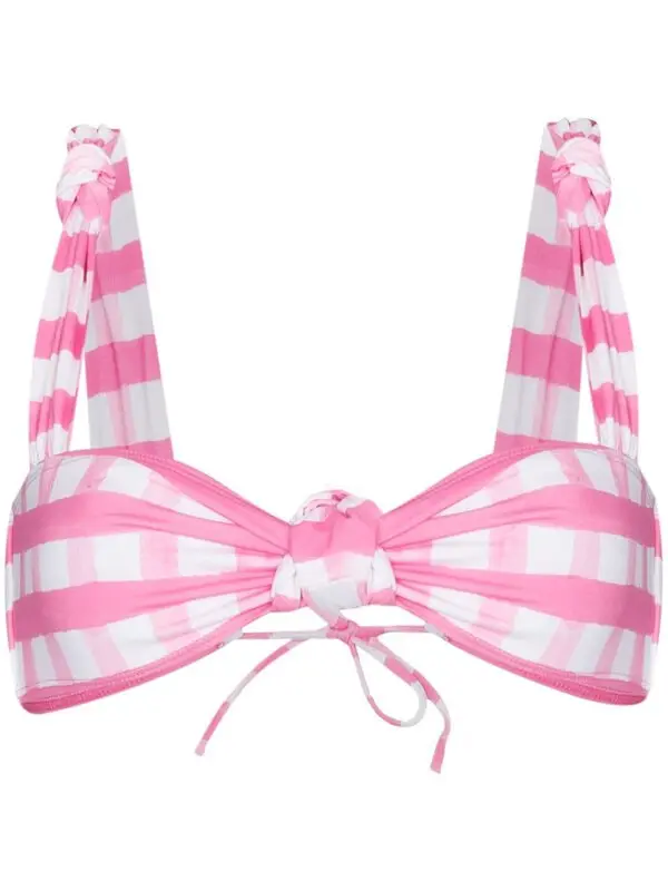 Jacquemus Vichy Check Bikini Top - Pink
