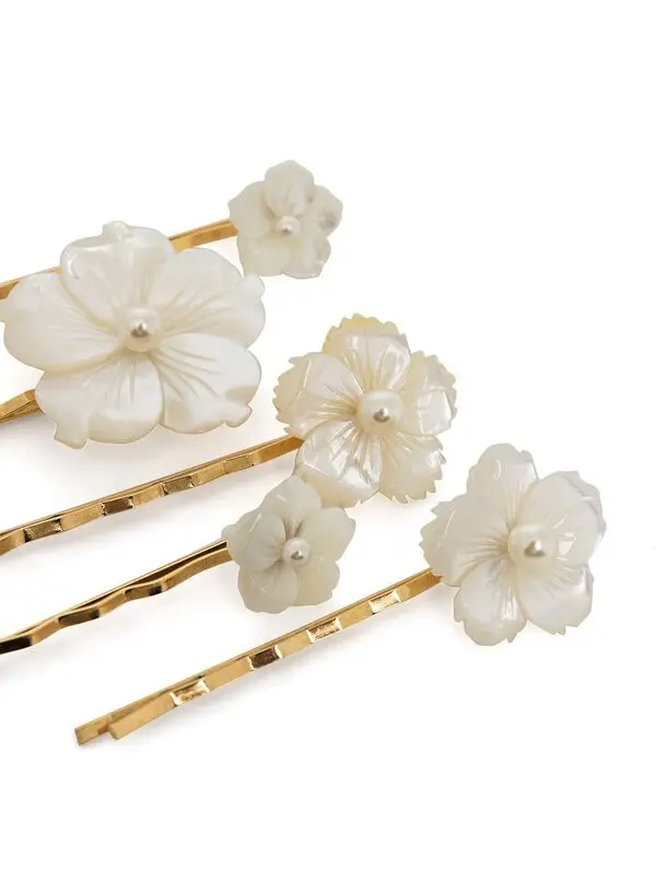JENNIFER BEHR Floral-pearl Bobby Pin Set