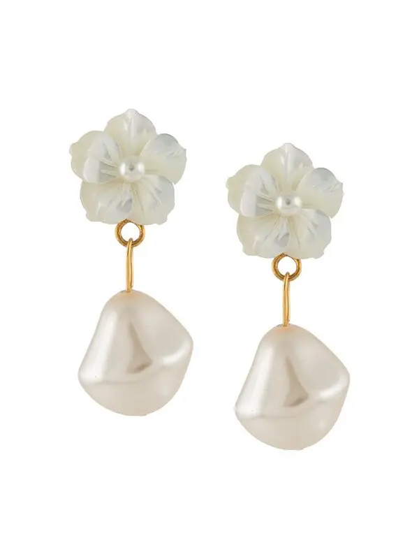 JENNIFER BEHR Mina Drop Earrings - White