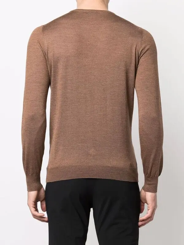BARBA NAPOLI Fine-knit Crew-neck Jumper - Brown