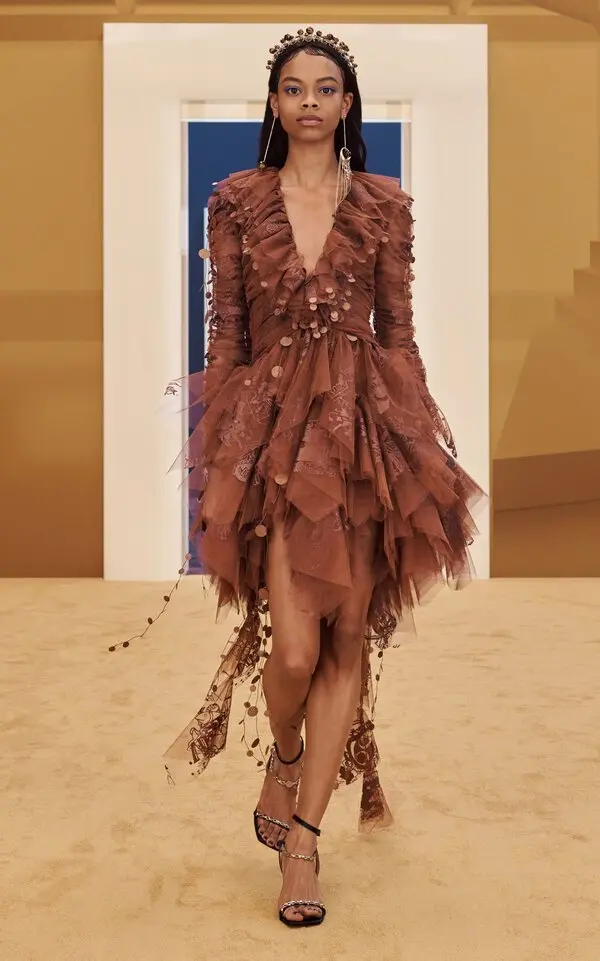Zimmermann Kaleidoscope Ruffled Mini Dress Only - Brown | Editorialist