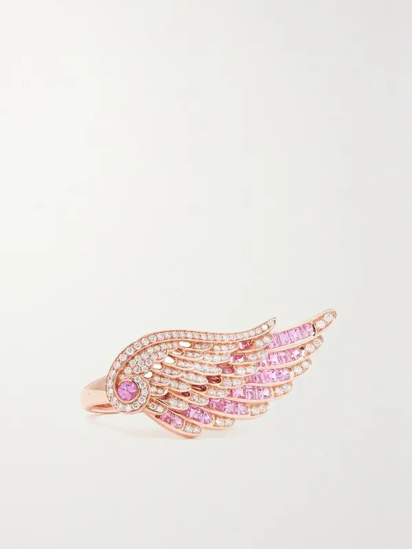 GARRARD Wings Embrace 18-karat Sapphire And Diamond Ring - Pink