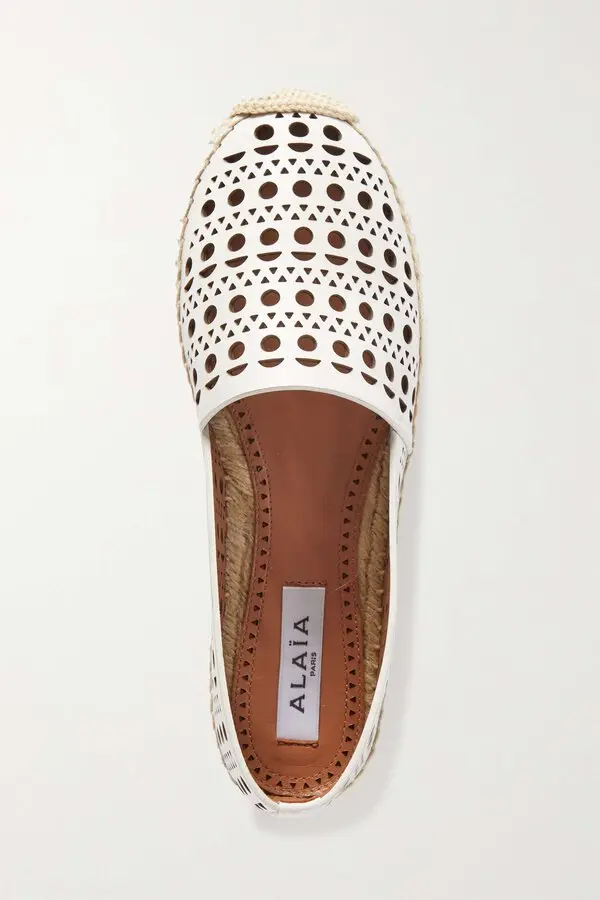 Alaïa Laser-cut Leather Espadrilles