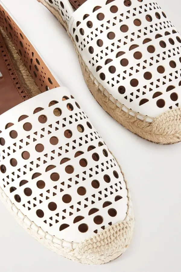Alaïa Laser-cut Leather Espadrilles