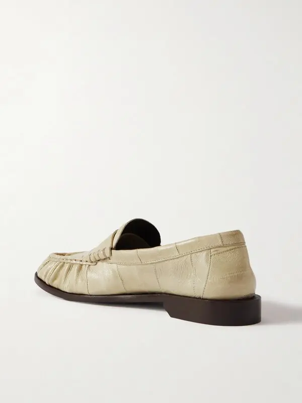 Saint Laurent Le Loafer Leather Loafers - Ivory