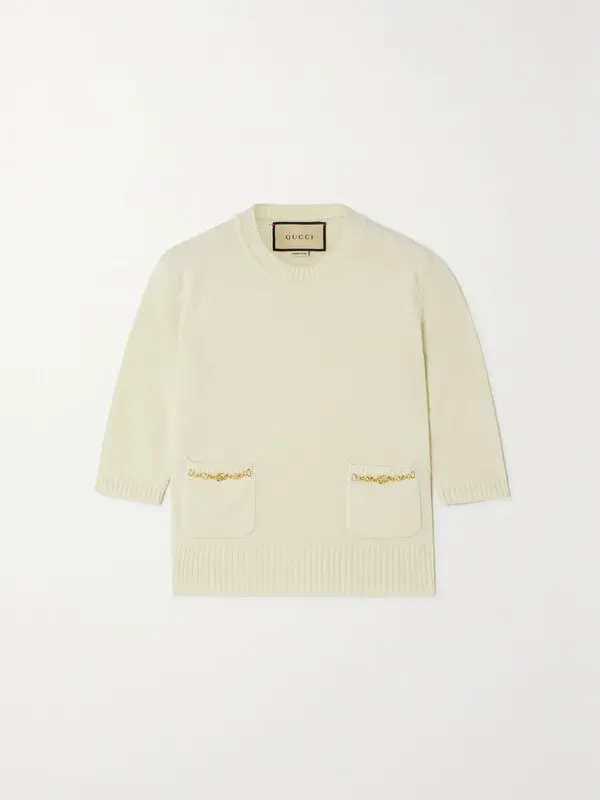 Gucci Chain-embellished Cashmere Sweater