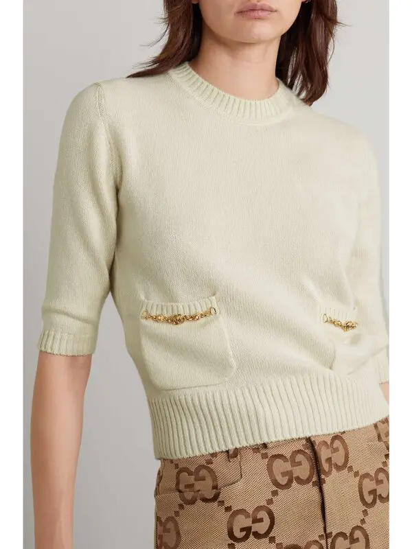 Gucci Chain-embellished Cashmere Sweater