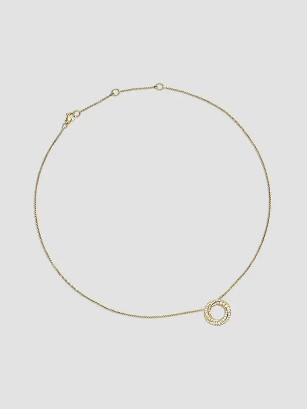 David Yurman Petite Pavé Crossover Pendant Necklace In 18k With Diamonds, 15.5mm - Gold