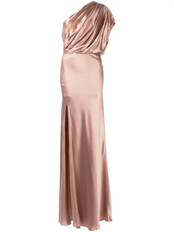 Michelle Mason Asymmetric Gown - Pink