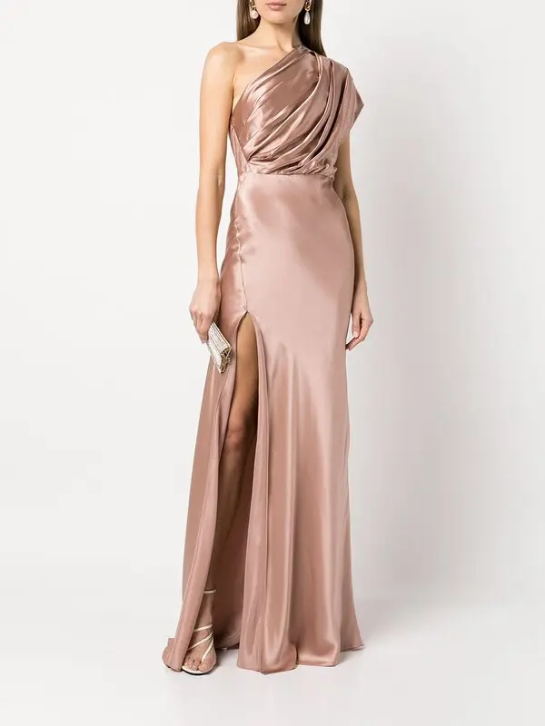 Michelle Mason Asymmetric Gown - Pink