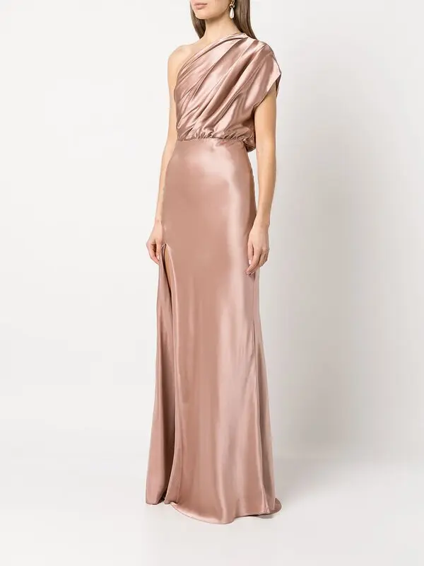 Michelle Mason Asymmetric Gown - Pink