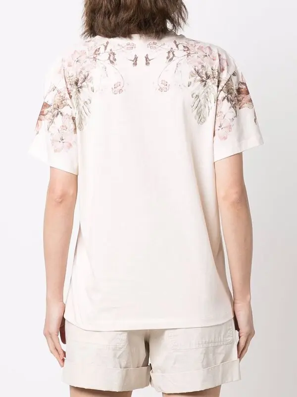 Alberta Ferretti Cotton Floral Print T-shirt