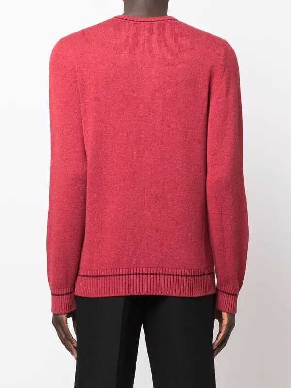 BARRIE Embroidered Cashmere Jumper - Red