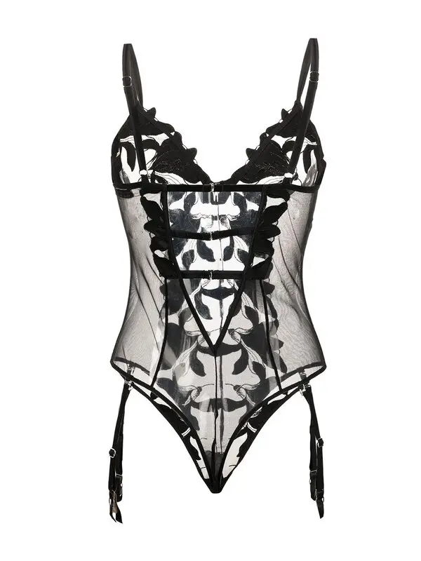 FLEUR DU MAL Lily Embroidered Bodysuit
