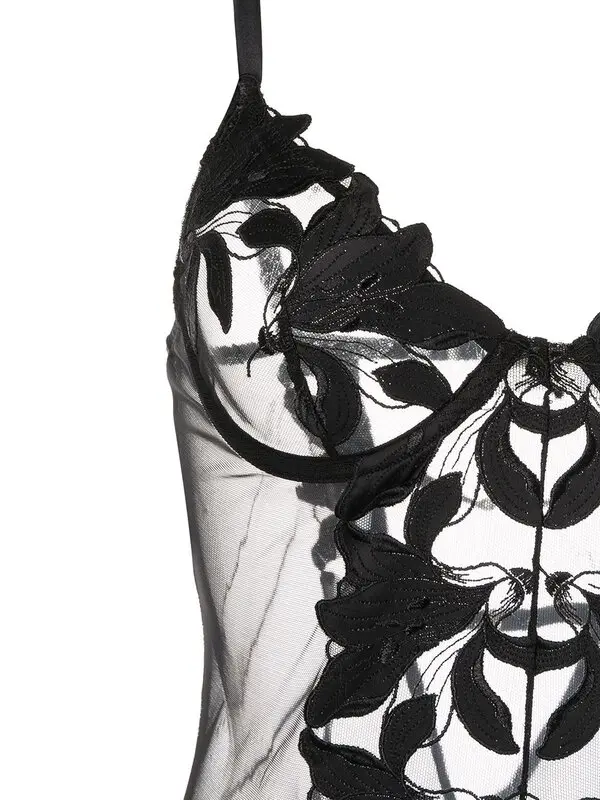 FLEUR DU MAL Lily Embroidered Bodysuit