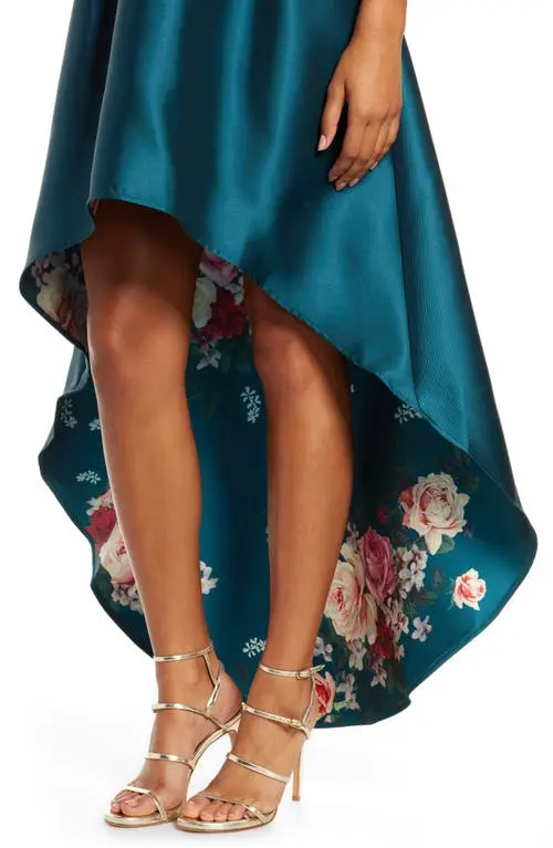 CHI CHI LONDON Strapless Floral Gown