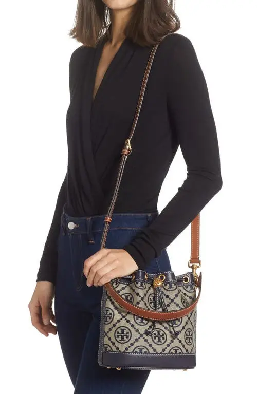Tory Burch T Monogram Jacquard Bucket Bag