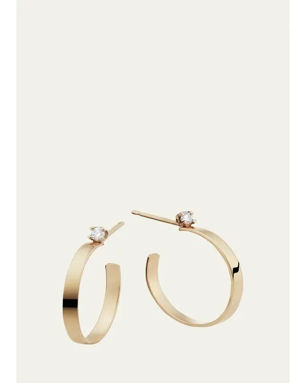 Lana Jewelry 14k Diamond Hoop Earrings - Gold