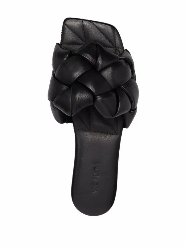 VIC MATIE Square-toe Leather Sandals