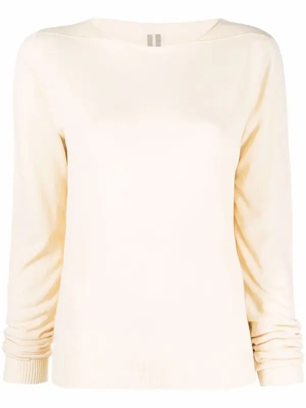 Rick Owens Rib-trimmed Organic Cotton Jumper - Neutrals
