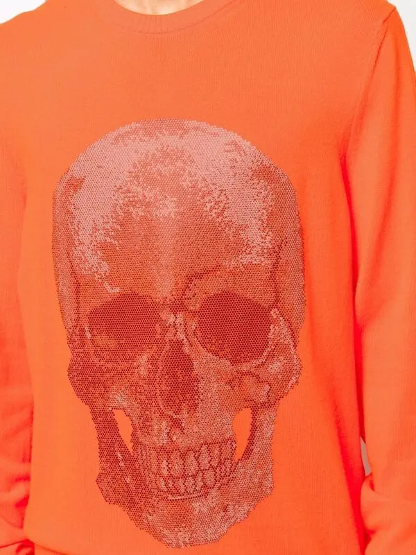 Philipp Plein Skull Print Sweater - Orange