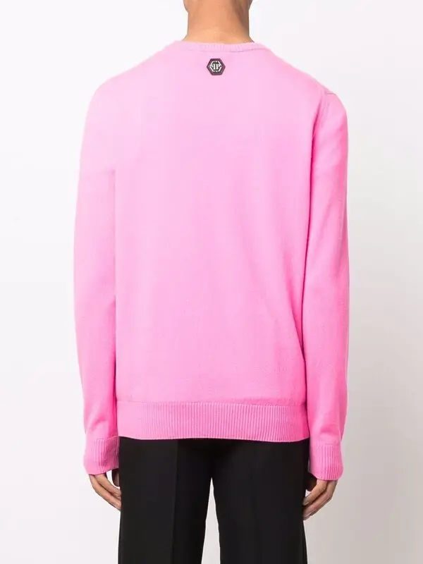 Philipp Plein Iconic Skull Crewneck Sweater - Pink