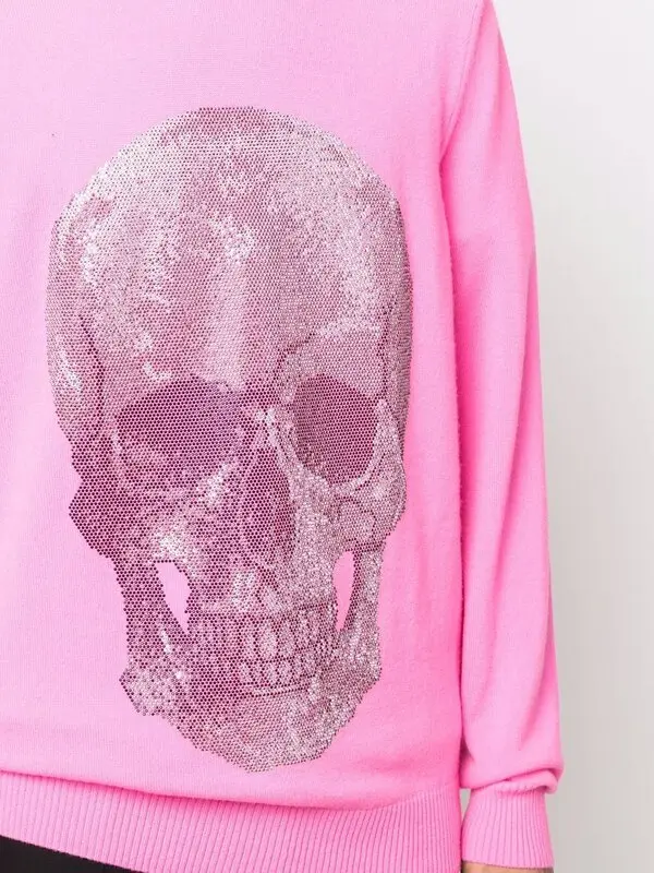 Philipp Plein Iconic Skull Crewneck Sweater - Pink