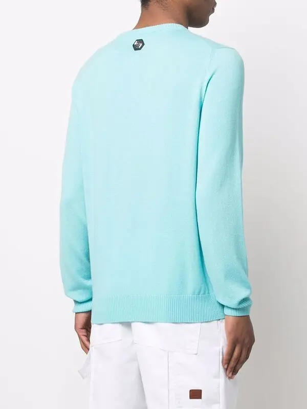 Philipp Plein Skull Print Sweater - Blue