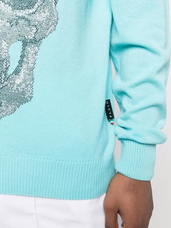 Philipp Plein Skull Print Sweater - Blue
