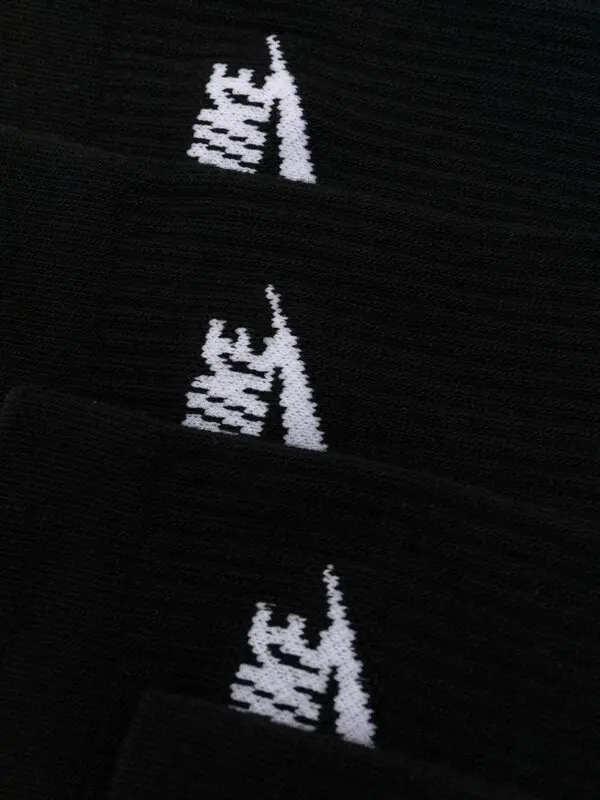 Nike Three-pack Logo-print Crew Socks - Black