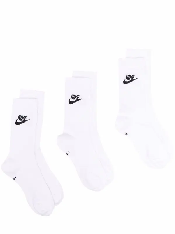 Nike Three-pack Logo Crew Socks - White
